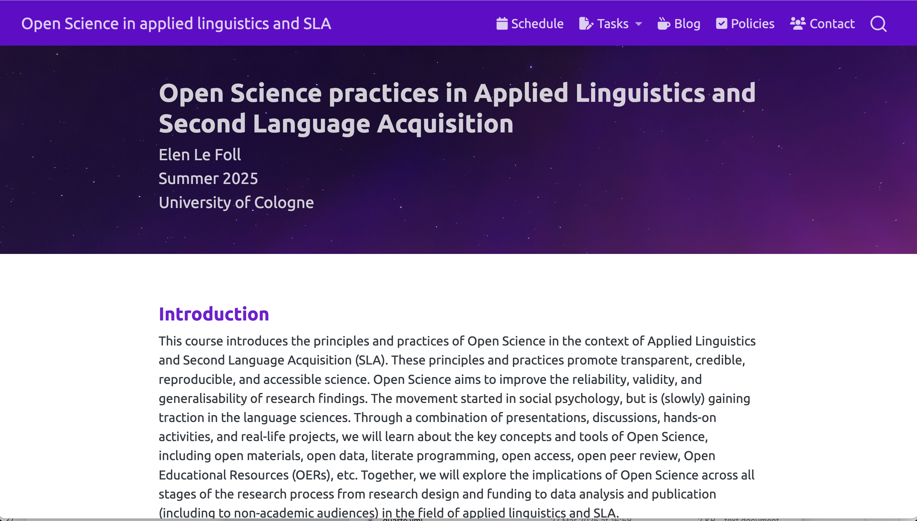 Student projects – Open Science in applied linguistics and SLA